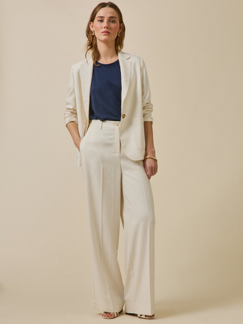 Pantalon extra large tissu natté femme Ava - Cyrillus FR